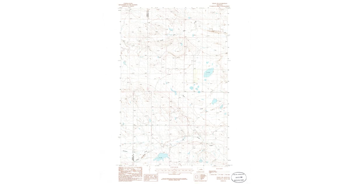 1986 Map of Teigen NW, Petroleum County, MT — High-Res | Pastmaps