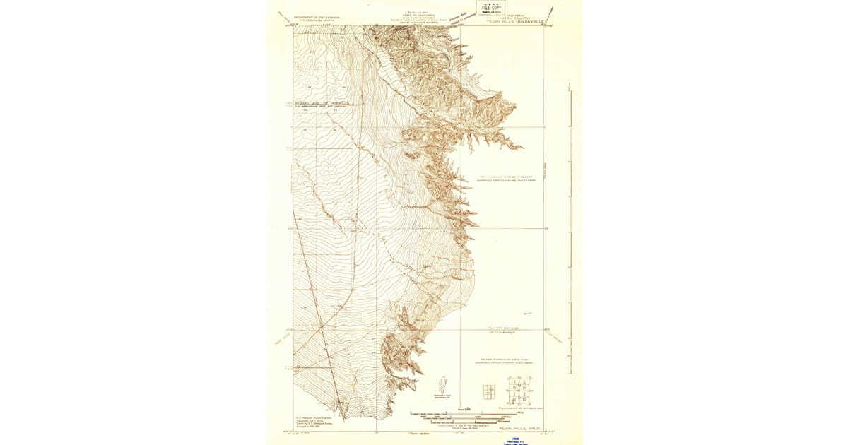 1931 Map of Tejon Hills, California — High-Res | Pastmaps