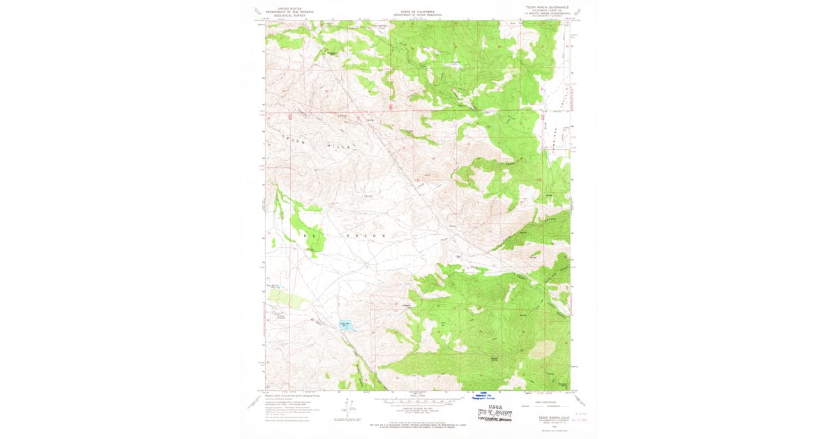 1966 Map of Tejon Ranch, Kern County, CA — High-Res | Pastmaps