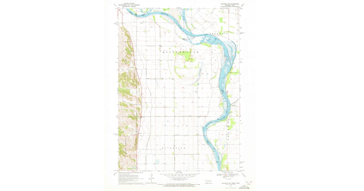 1970 Map of Tekamah NW, Burt County, NE — High-Res | Pastmaps