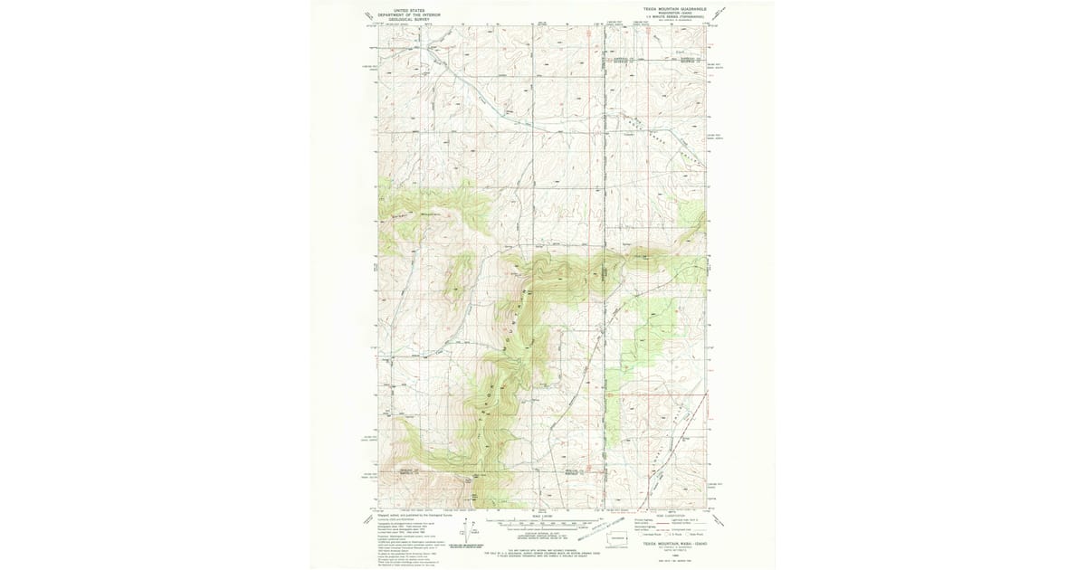 1980 Map of Tekoa Mountain, Spokane County, WA — High-Res | Pastmaps