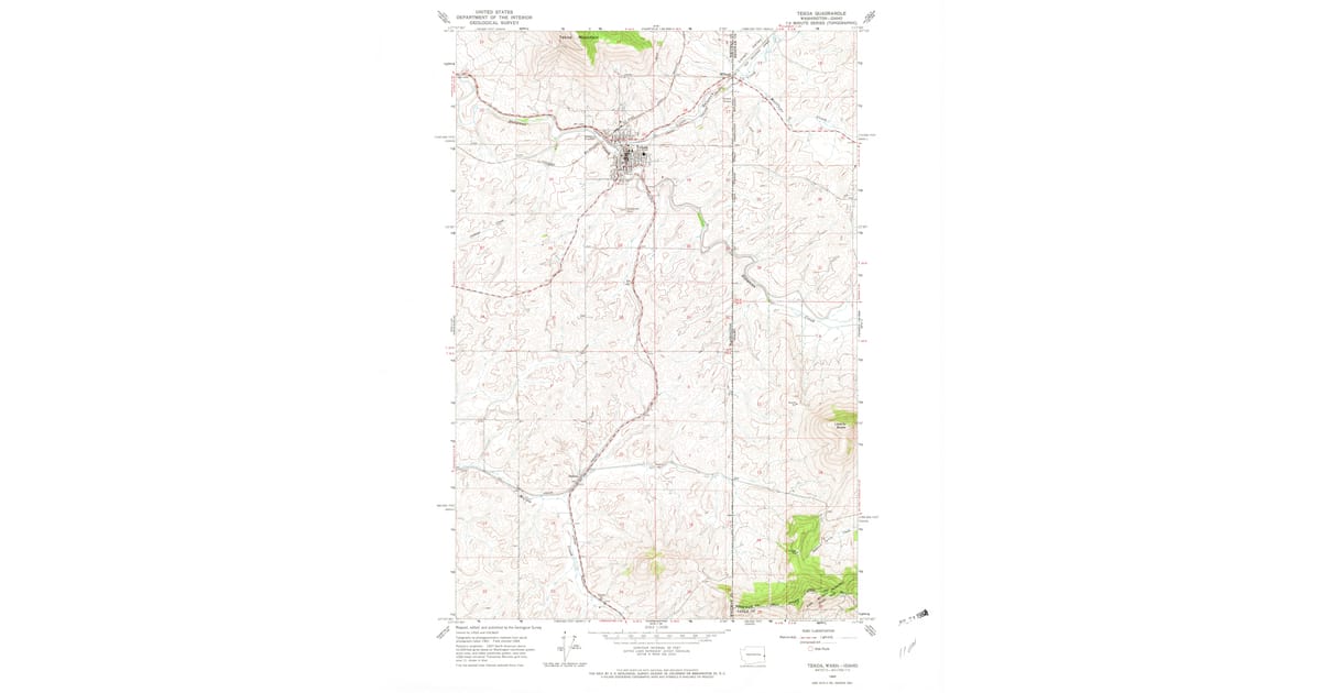 1964 Map of Tekoa, WA — High-Res | Pastmaps
