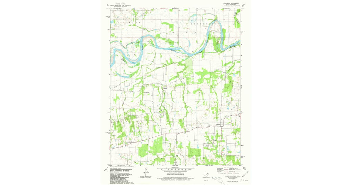 1980 Map of Telephone, Fannin County, TX — High-Res | Pastmaps