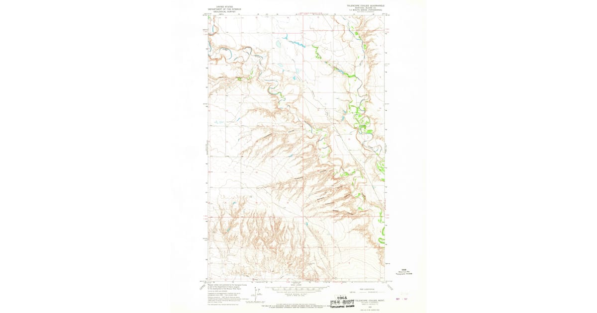 1964 Map of Telescope Coulee, Blaine County, MT — High-Res | Pastmaps