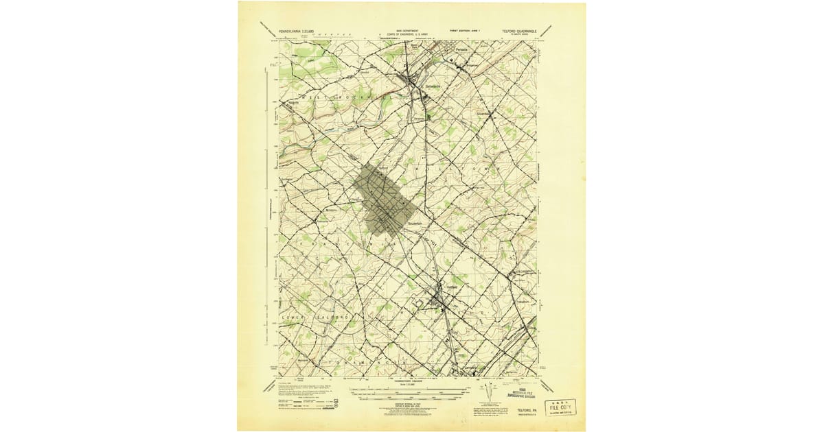 1943 Map of Telford, PA — High-Res | Pastmaps