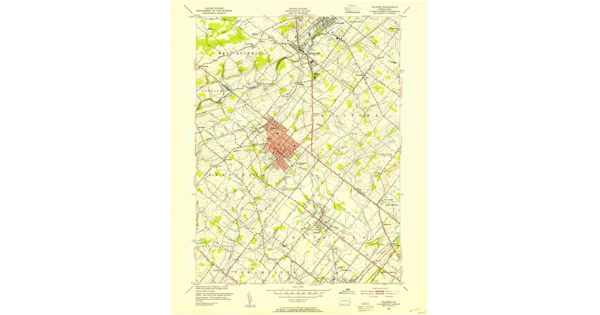 1953 Map of Telford, PA — High-Res | Pastmaps