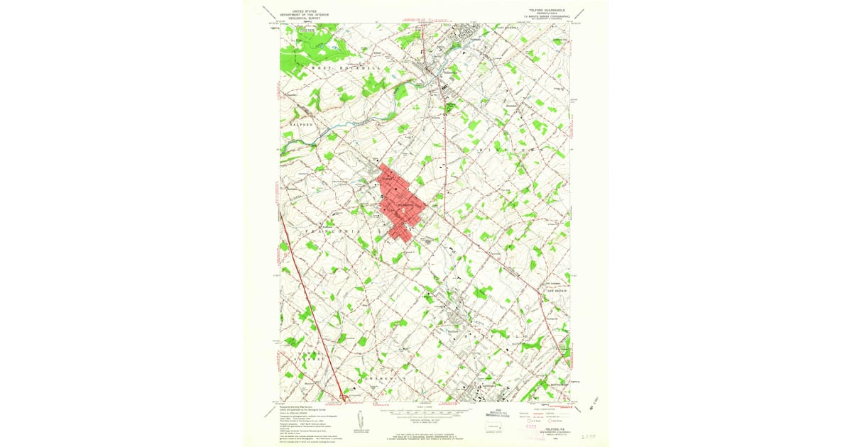 1960 Map of Telford, PA — High-Res | Pastmaps