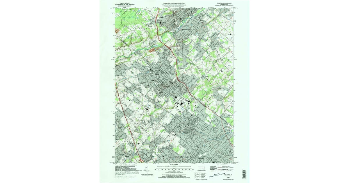 1995 Map of Telford, PA — High-Res | Pastmaps
