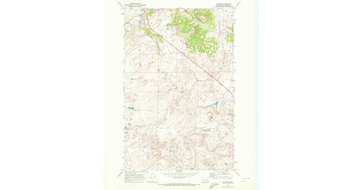 1969 Map of Telford, Lincoln County, WA — High-Res | Pastmaps