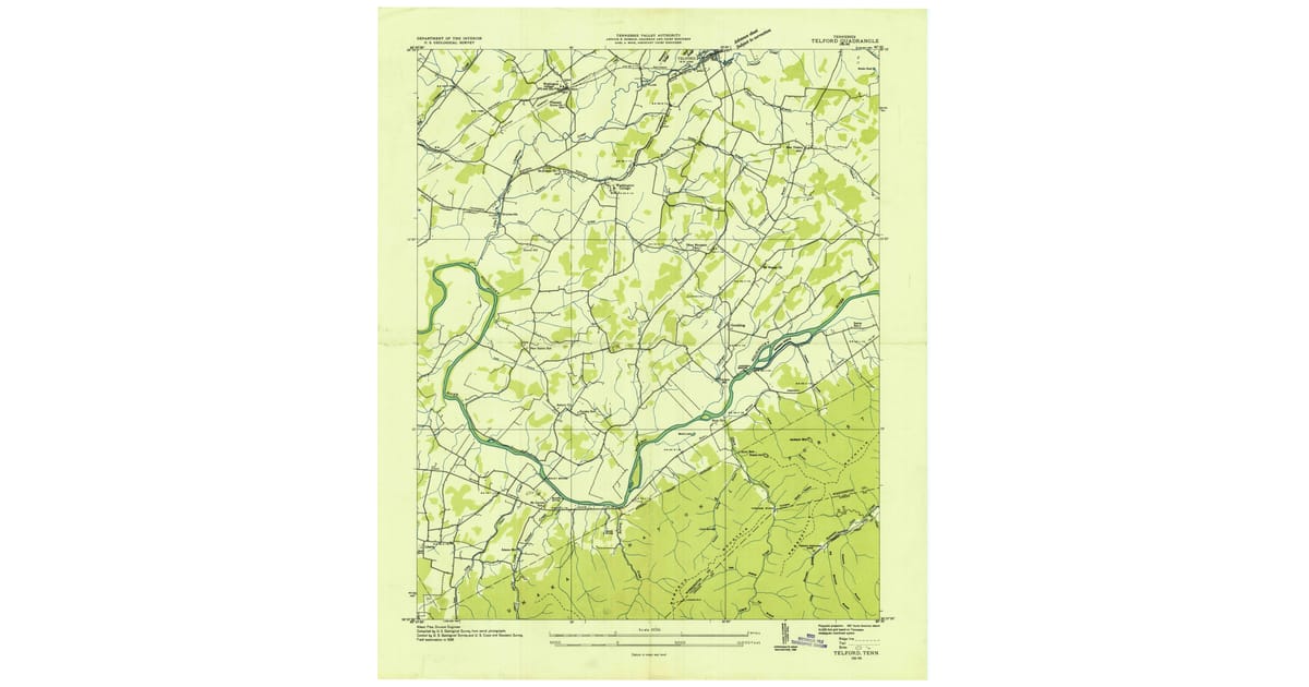 1936 Map of Telford, TN — High-Res | Pastmaps