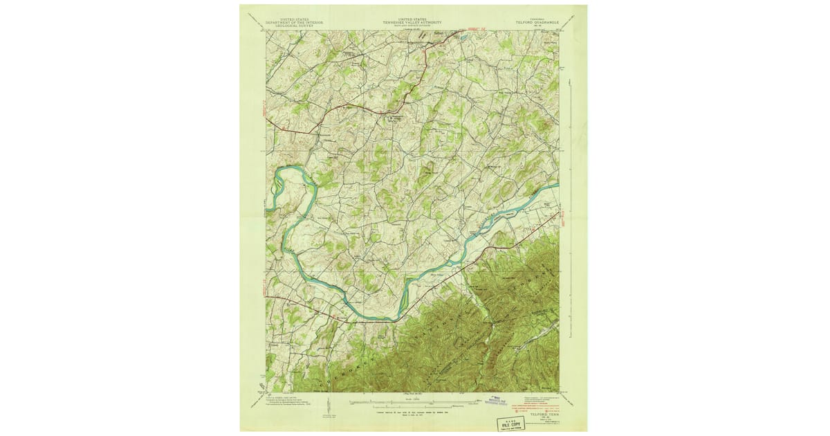 1939 Map of Telford, TN — High-Res | Pastmaps