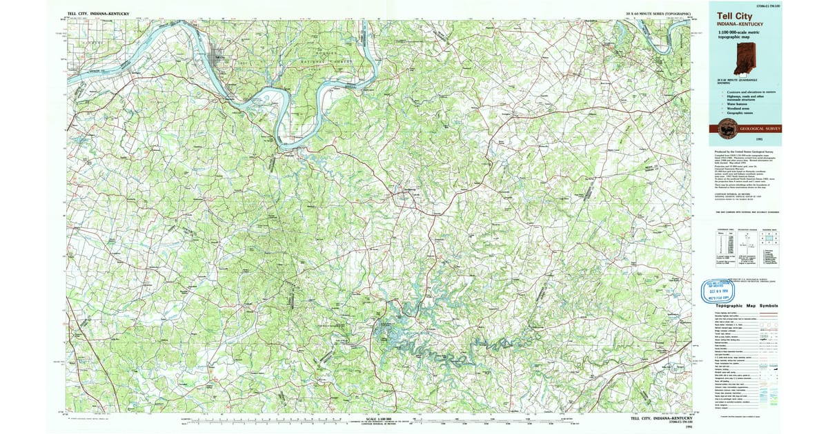 1991 Map of Tell City, IN — High-Res | Pastmaps