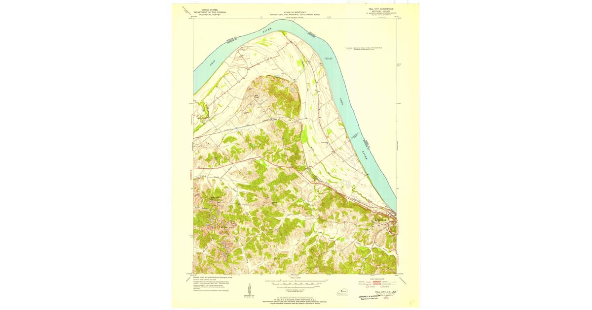 1953 Map of Tell City, IN — High-Res | Pastmaps