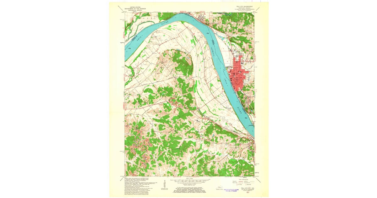 1961 Map of Tell City, IN — High-Res | Pastmaps