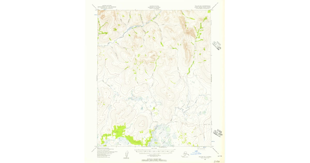 1950 Map of Teller B-1, Nome Borough, AK — High-Res | Pastmaps