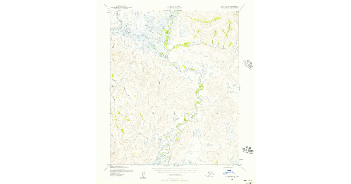 1950 Map of Teller B-2, Nome Borough, AK — High-Res | Pastmaps
