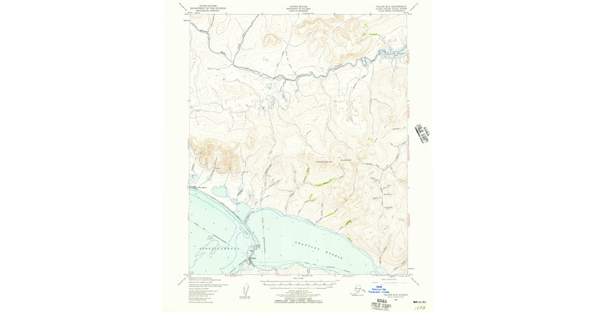 1950 Map of Teller B-3, Nome Borough, AK — High-Res | Pastmaps