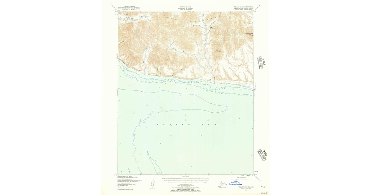 1950 Map of Teller B-5, Nome Borough, AK — High-Res | Pastmaps