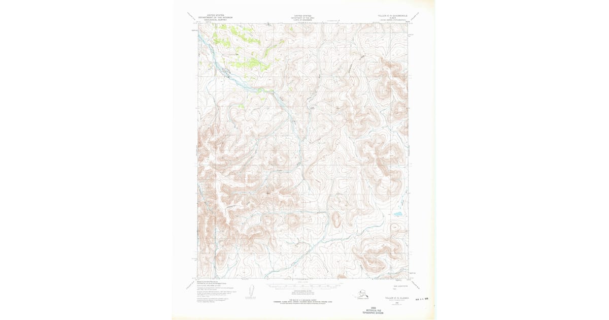 1950 Map of Teller C-3, Nome Borough, AK — High-Res, 1975 Print | Pastmaps