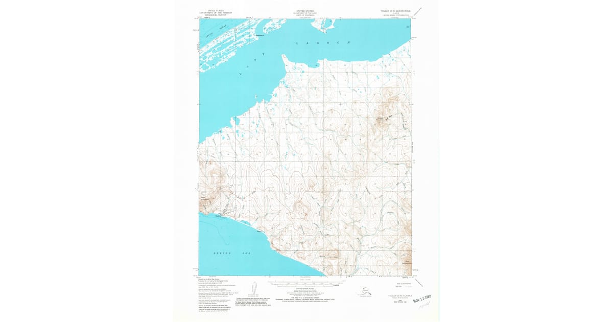 1950 Map of Teller C-6, Nome Borough, AK — High-Res, 1987 Print | Pastmaps