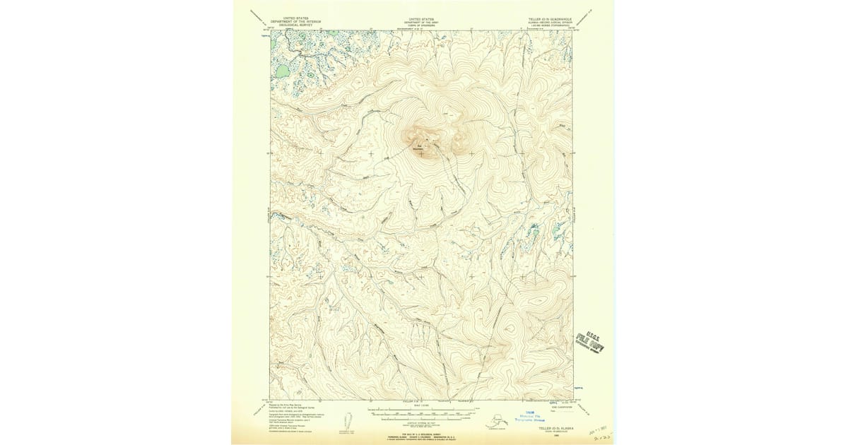1950 Map of Teller D-3, Nome Borough, AK — High-Res | Pastmaps