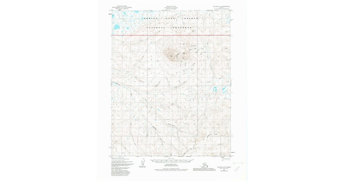 1950 Map of Teller D-3, Nome Borough, AK — High-Res, 1982 Print | Pastmaps