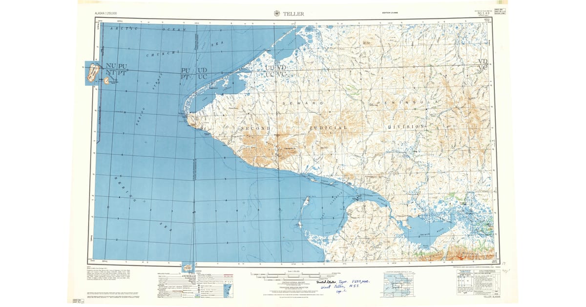 1957 Map of Teller, AK — High-Res | Pastmaps