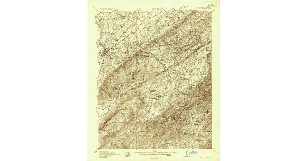 1935 Map of Tellico, Monroe County, TN — High-Res | Pastmaps