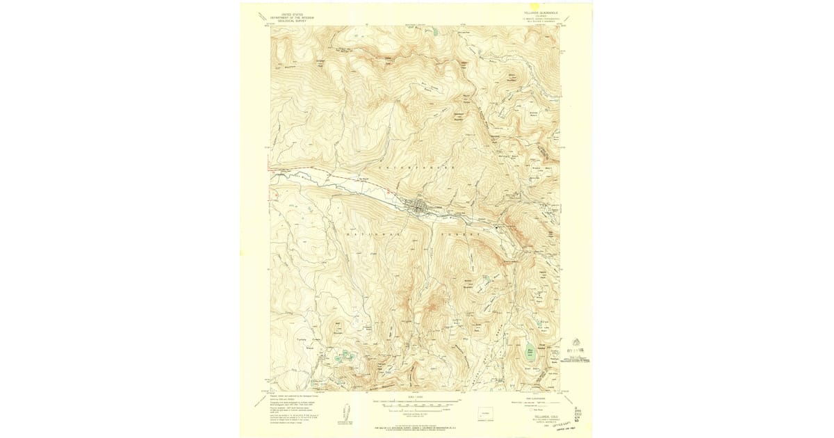 1955 Map of Telluride, CO — High-Res | Pastmaps