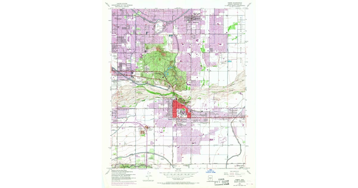 1958 Map of Tempe, AZ — High-Res | Pastmaps