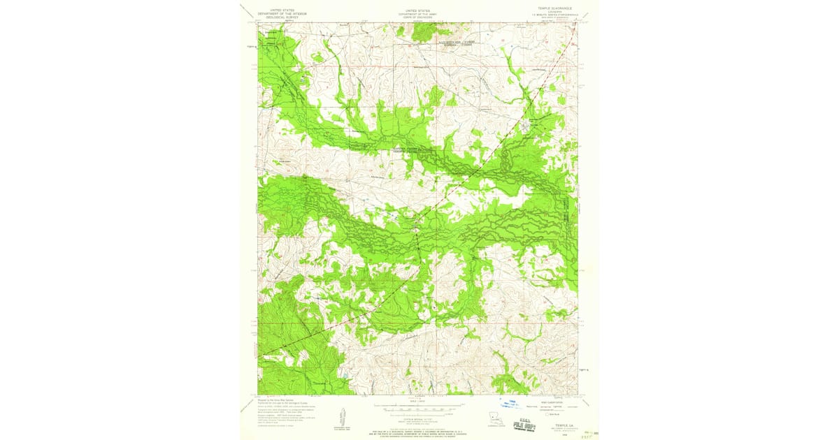 1954 Map of Temple, Vernon Parish, LA — High-Res | Pastmaps