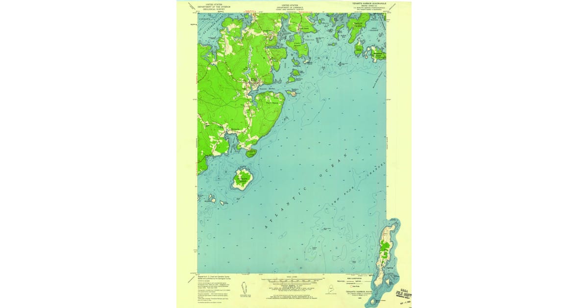 1955 Map of Tenants Harbor, Knox County, ME — High-Res | Pastmaps