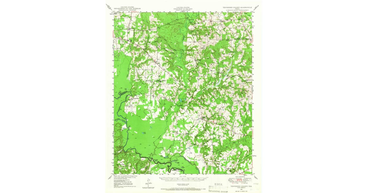 Old Maps of Cayuga, TX for Hiking & Exploration | Pastmaps