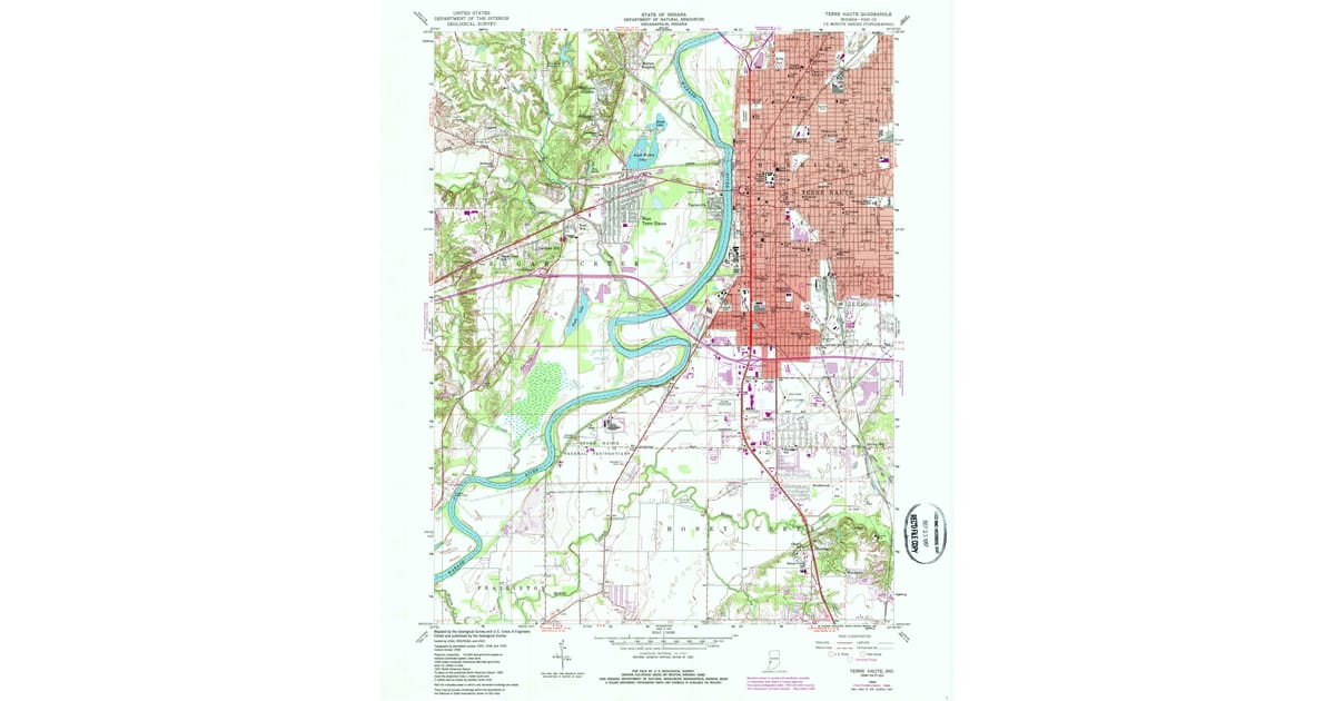 1986 Map of Terre Haute, IN — High-Res | Pastmaps