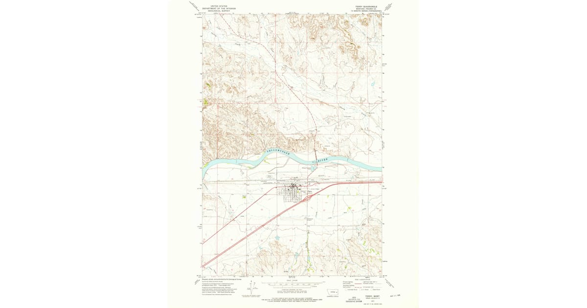 1972 Map of Terry, MT — High-Res | Pastmaps