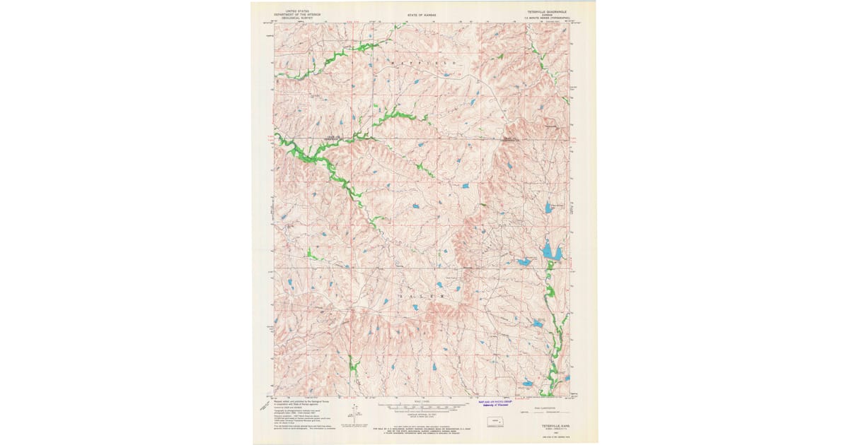 1967 Map of Teterville, Greenwood County, KS — High-Res | Pastmaps