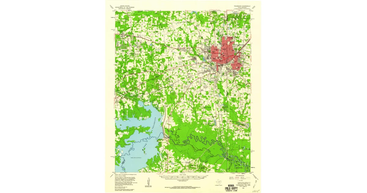 1954 Map of Texarkana, TX — High-Res | Pastmaps