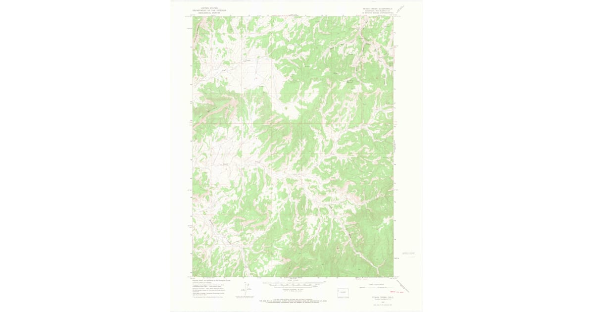 1964 Map of Texas Creek, Rio Blanco County, CO — High-Res | Pastmaps