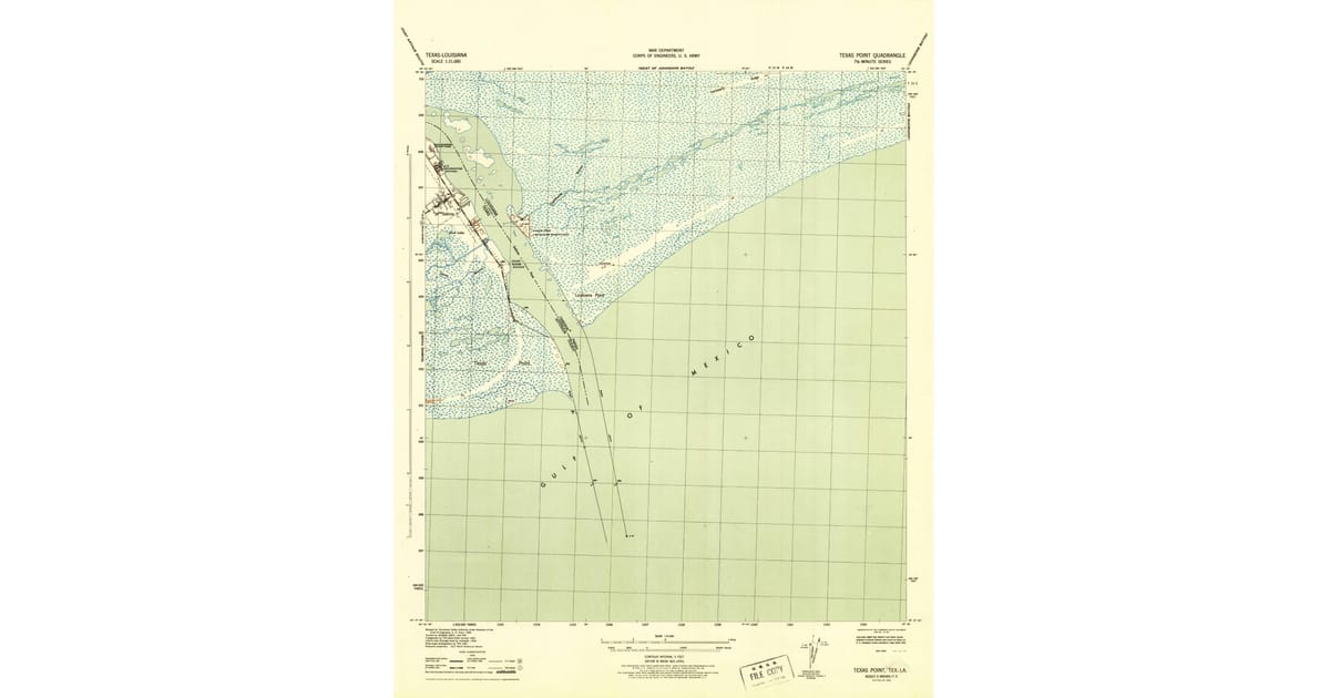 1944 Map of Texas Point, Jefferson County, TX — High-Res | Pastmaps