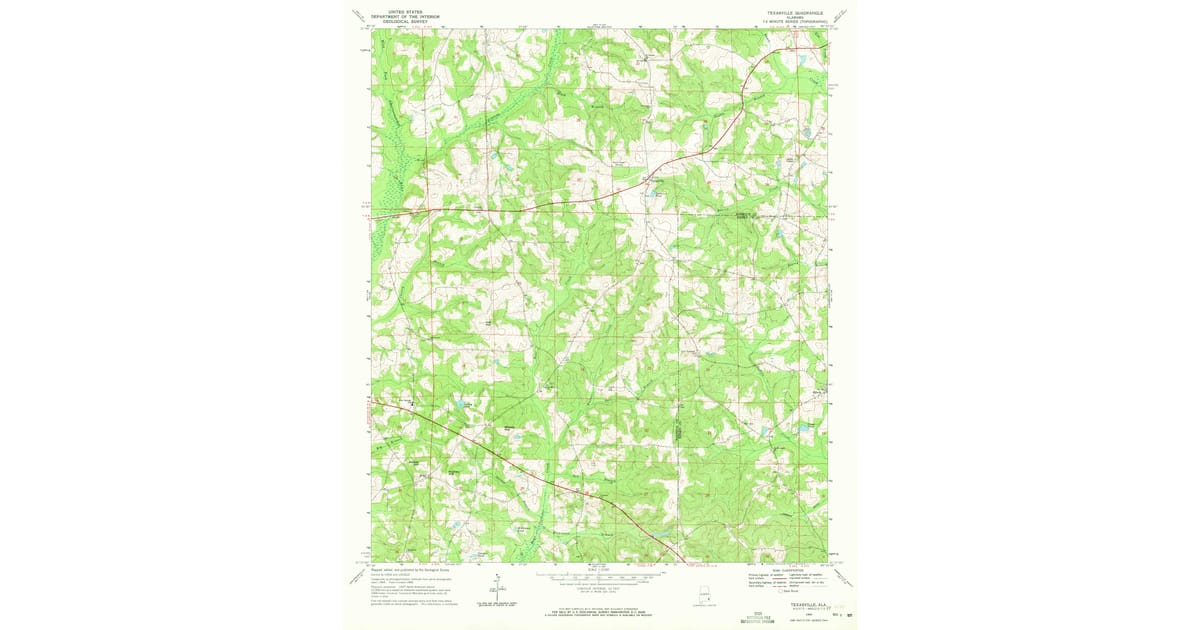 1969 Map of Texasville, Barbour County, AL — High-Res | Pastmaps