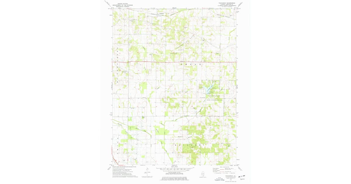 1974 Map of Thackeray, Hamilton County, IL — High-Res | Pastmaps