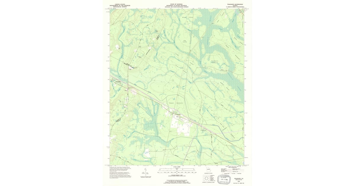 1993 Map of Thalmann, Glynn County, GA — High-Res | Pastmaps