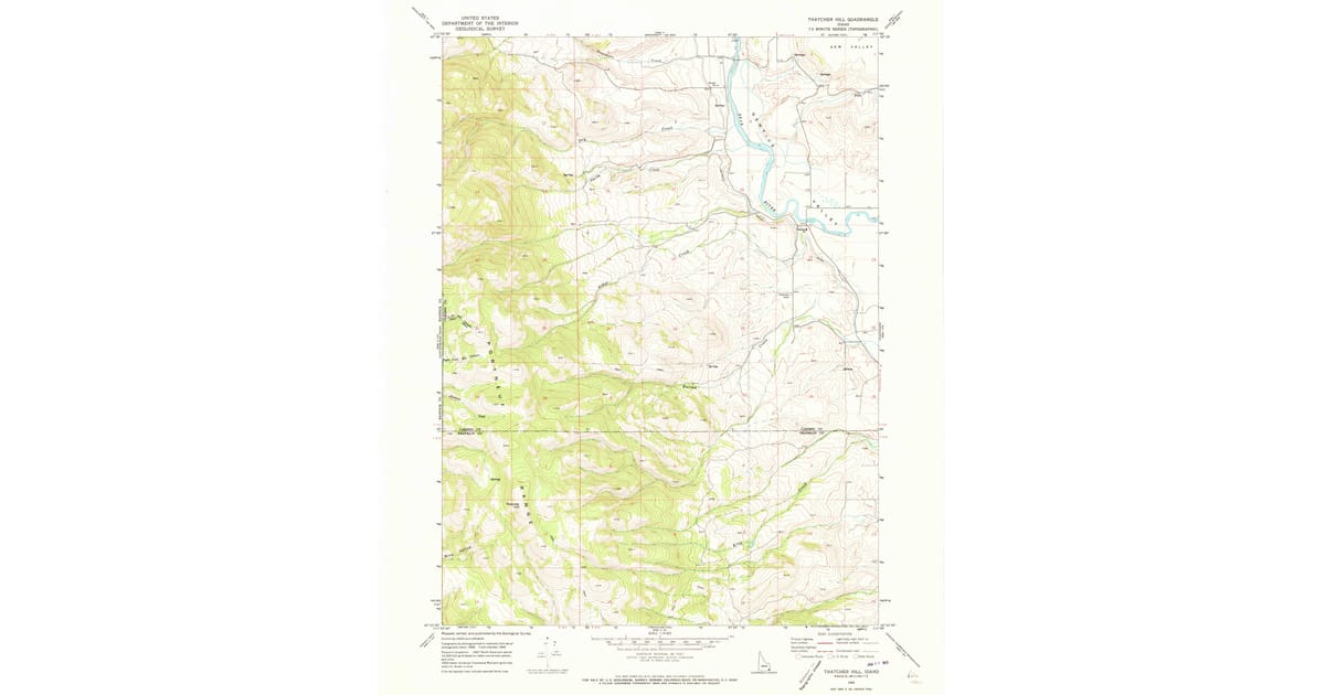 1969 Map of Thatcher Hill, Caribou County, ID — High-Res | Pastmaps