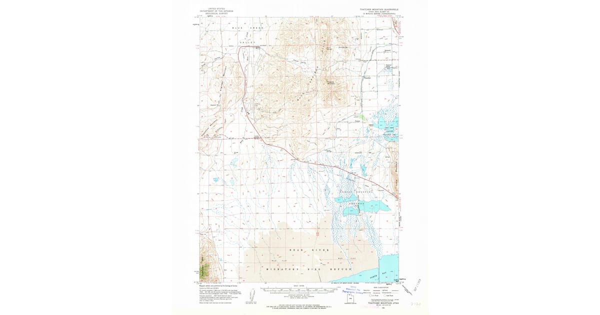 1961 Map of Thatcher Mountain, Box Elder County, UT — High-Res | Pastmaps