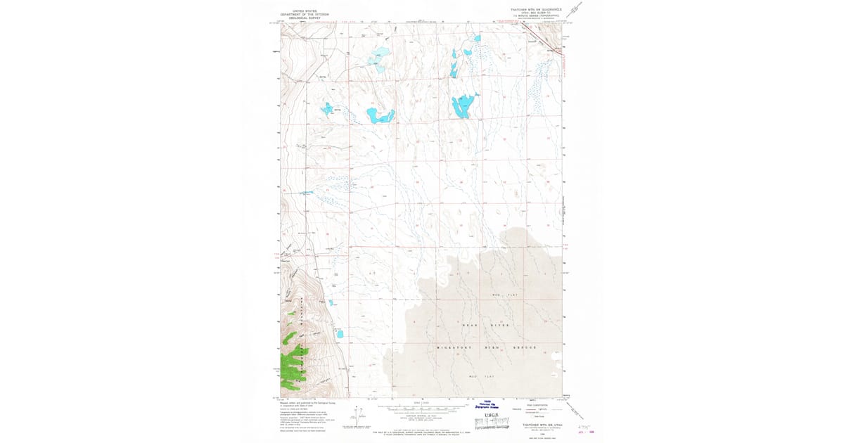 1966 Map of Thatcher Mountain SW, Box Elder County, UT — High-Res ...