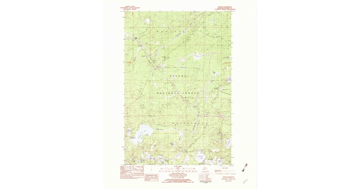 1982 Map of Thayer, Gogebic County, MI — High-Res | Pastmaps