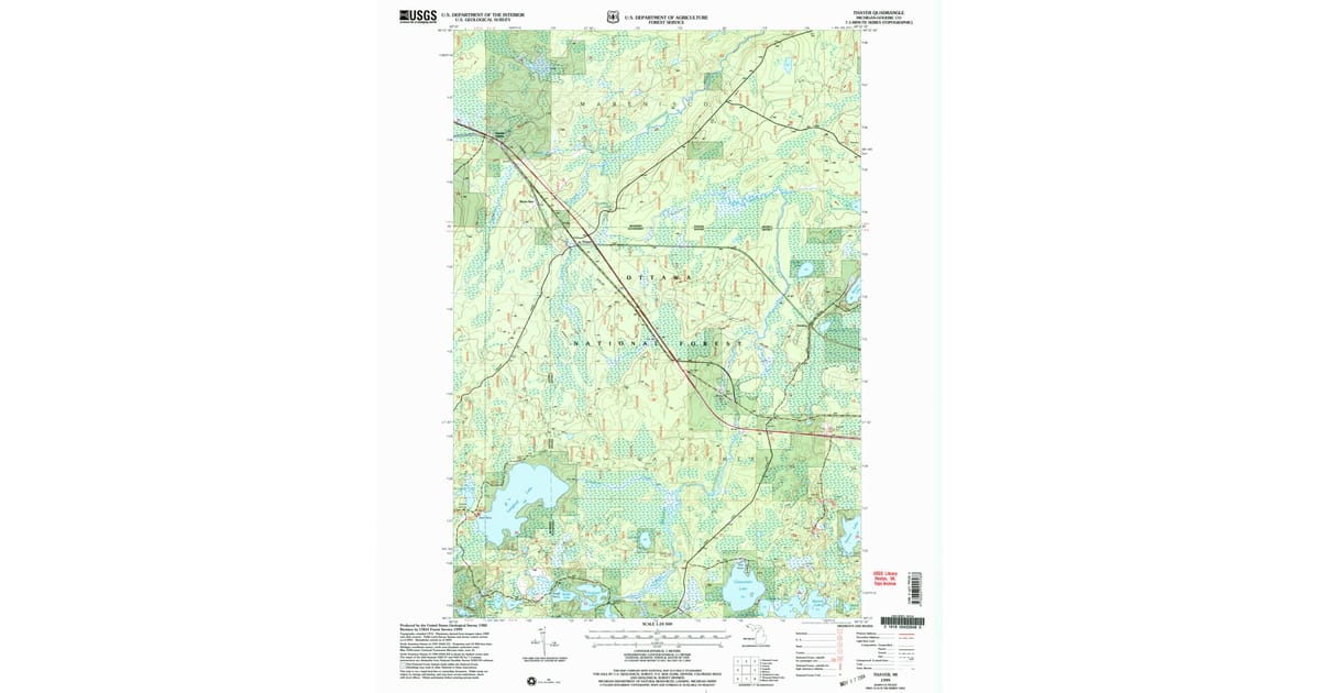1999 Map of Thayer, Gogebic County, MI — High-Res | Pastmaps