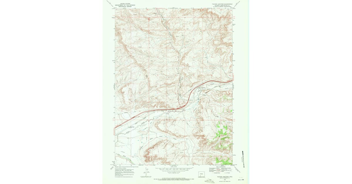 1968 Map of Thayer Junction, Sweetwater County, WY — High-Res | Pastmaps