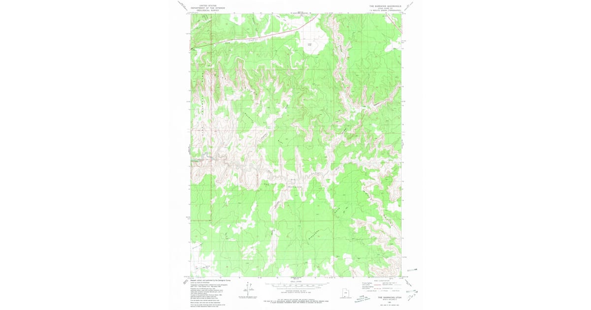 1980 Map of The Barracks, Kane County, UT — High-Res | Pastmaps