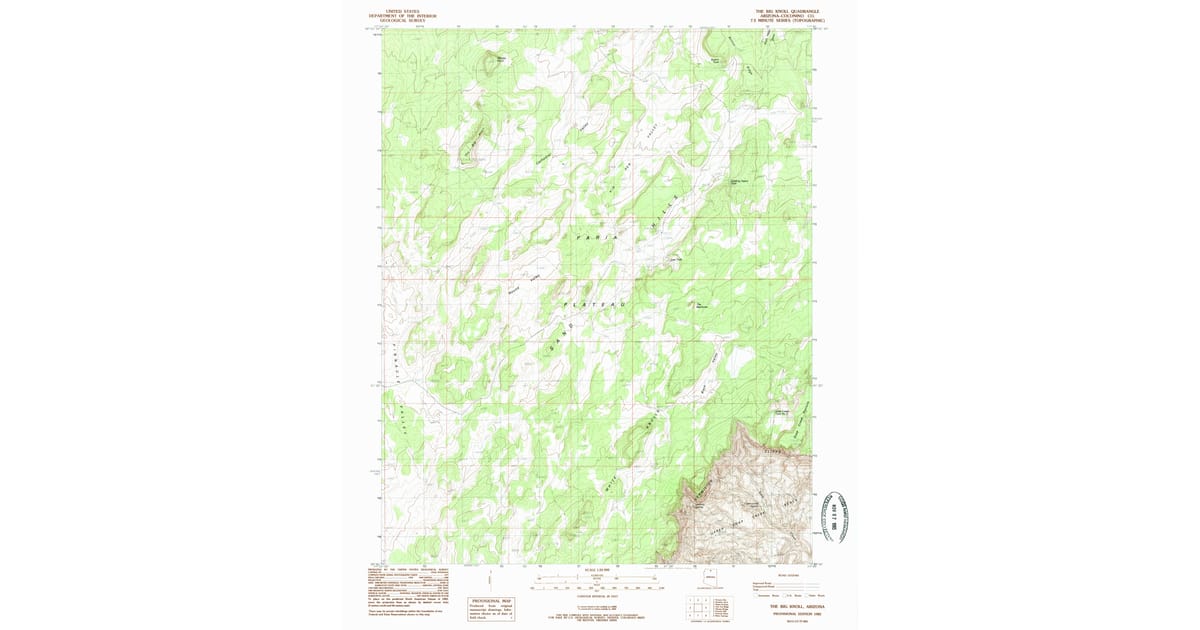 1985 Map of The Big Knoll, Coconino County, AZ — High-Res | Pastmaps